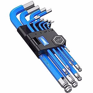 VORXEON 9PCS Allen Wrench Hex Key Set, Metric Long Ball End Allen Key Set L-key with Visible Coding for Bike Motorcycle Repair Furniture Assembly Household DIY (1.5mm-10mm)