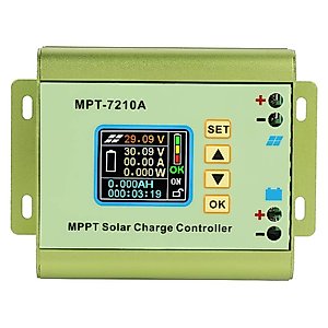 MPPT Solar Controller, Solar Power Controller, MPT-7210A Solar Panel Regulator Controller(100W - 600W)Aluminum Alloy LCD Display Solar Controller for Home Industry Boat Car