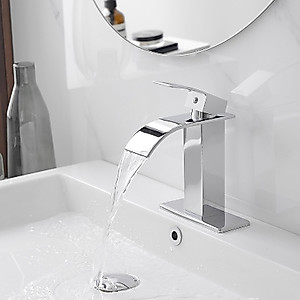 Greenspring 6 Inch Chrome Sink Hole Cover, 4" Hole Cover Deck Plate, Bathroom Faucet Deck Plate, Stainless Steel Square Escutcheon for Bathroom or Kitchen Single Hole Vanity Sink Faucet