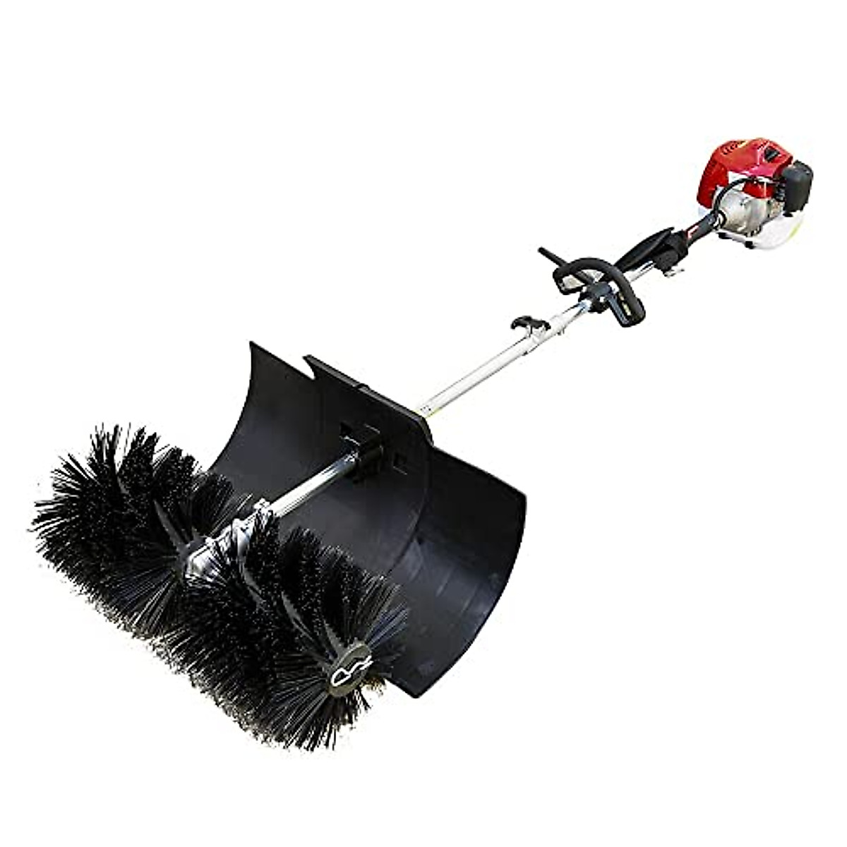 52CC 2.3HP Street Sweeper Walk Behind Hand Held Gas Power Snow Sweeper Power Brush Sweeper Broom Driveway Garden Leaf Lawn Collector Leaf Collector