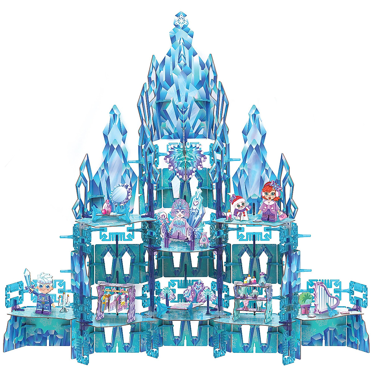 PINXIES Enchanted Ice Castle | Build-Your-Own Magical Kingdom Play Set, Kids 3D Puzzle Toy - STEM Girl Toys Ages 6-7 and Up