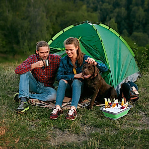 Collapsible Ice Bucket - 10-Liter Portable Outdoor Multi-Use Basin, Dish Tub, and Storage Basket for Camping and Tailgating by Wakeman (Green)