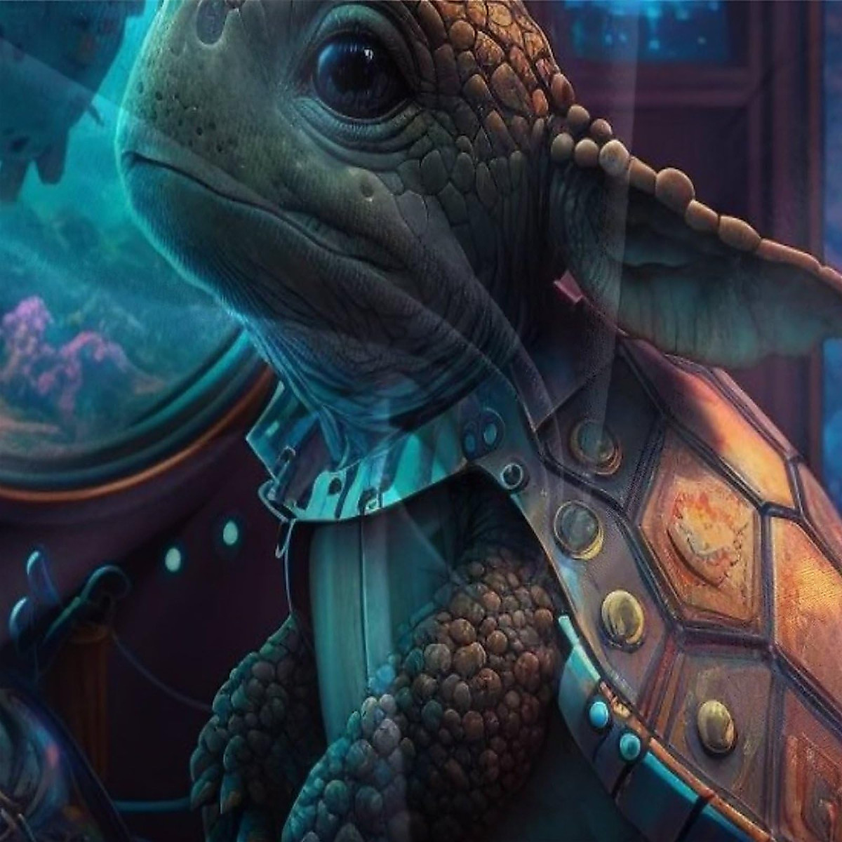 GEEYOU Turtle Navy1 Quilt Cover Duvet Cover Comforter Covers 3D Print for Teens and Adults with Zipper Closure Soft Microfiber with Pillow Cases Bedding Set 3 Pieces Twin（173x218cm）