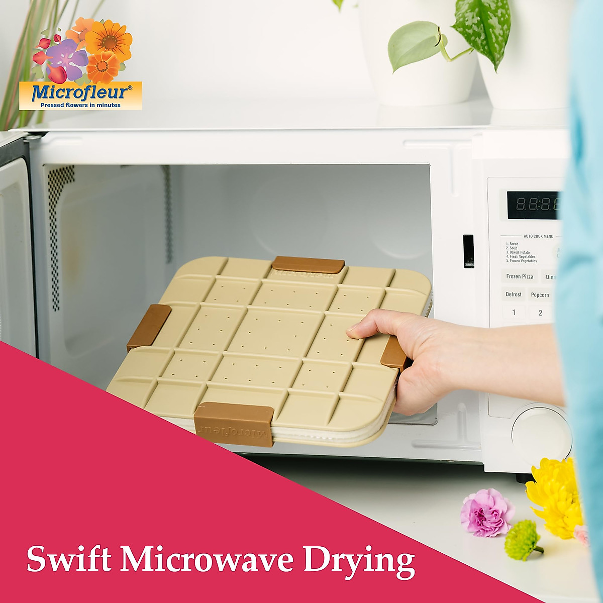 Microfleur 9" (23 cm) Max Microwave Flower Press Kit for pressing flowers and making pressed flowers