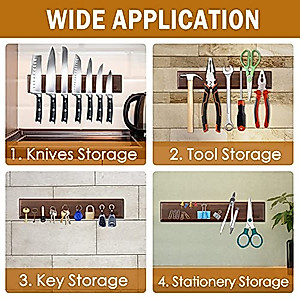 Magnetic Knife Holder for Wall 16 Inch, HOSHANHO Powerful Magnetic Knife Strip, Acacia Wood Magnet Knife Rack for Kitchen Knives & Tools