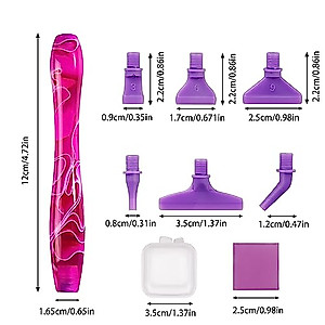 Updated Diamond Painting Pen, 13Pcs Diamond Art Pens with Screw Thread Tips, Diamond Painting Pens Tool Accessories Kit Drill Pen for Diamond Painting Art Nail Art Cross Stitch (Purple)
