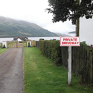 2 Pack Private Driveway Sign, 14"x 7" .04" Aluminum Reflective Sign Rust Free Aluminum-UV Protected and Weatherproof