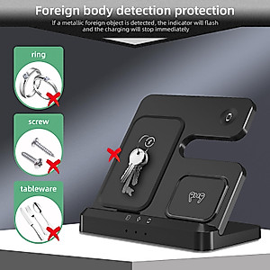 Wireless Charger,3 in 1 Wireless Charging Station for iPhone 15 14 13 12 11 Pro Max/X/8,Charger Stand for Apple Watch Series 9 8 Ultra 7 6 SE 5 4 3,AirPods Pro 2 Black