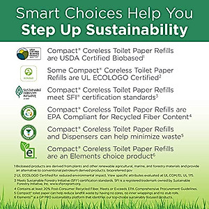 Compact 2-Roll Side-by-Side Coreless High-Capacity Toilet Paper Dispenser by GP PRO (Georgia-Pacific), Black, 56784A, 1 Dispenser