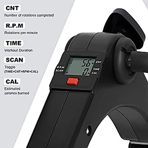 Folding Pedal Exerciser, Mini Exercise Bike Under Desk Bike Pedal Exerciser Arm and Leg Peddler Machine with LCD Monitor