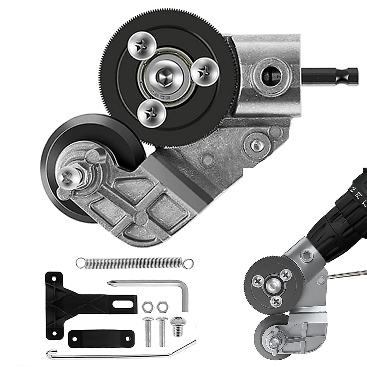 Drill Plate Cutter Attachment - Upgraded Metal Nibbler Drill Shears for Cutting Flat Metal Sheets, Cutter Tool Adapter for Cutting Iron, White Sheet, Steel, Copper, Aluminum