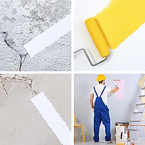 Saypacck 4 Rolls Self Adhesive Stress Crack Tape Drywall Joint Tape Wall Crack and Seam Patch Heavy Duty Smooth Roll Concrete Patch and Repair Kit, 1.25'' x 10'