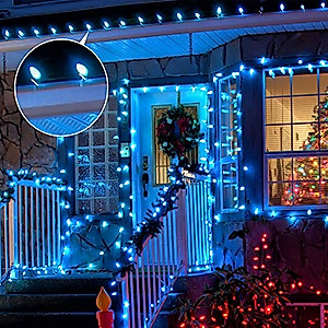 Ripeng 40 Pieces Christmas Light Hanger Christmas Ornament Hook Metal Hanging Hooks for Gutters with Mesh Leaf Guard, Christmas Outside Decoration Supplies