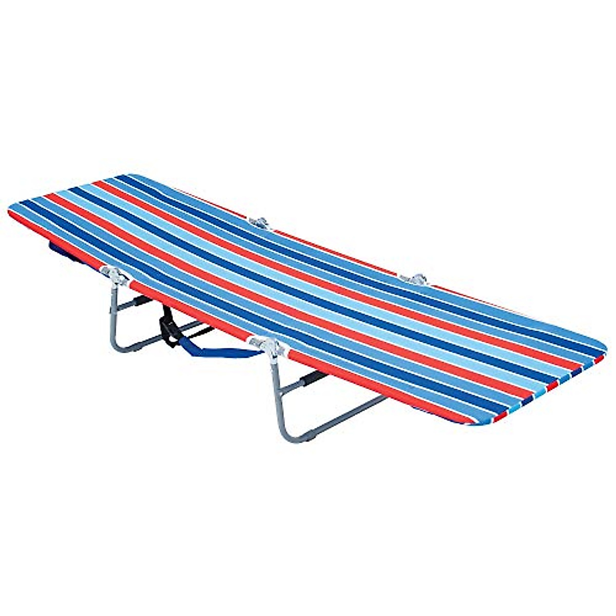 Rio Beach Portable Folding Backpack Beach Lounge Chair with Backpack Straps and Storage Pouch , Blue and Red, 8.5 lbs