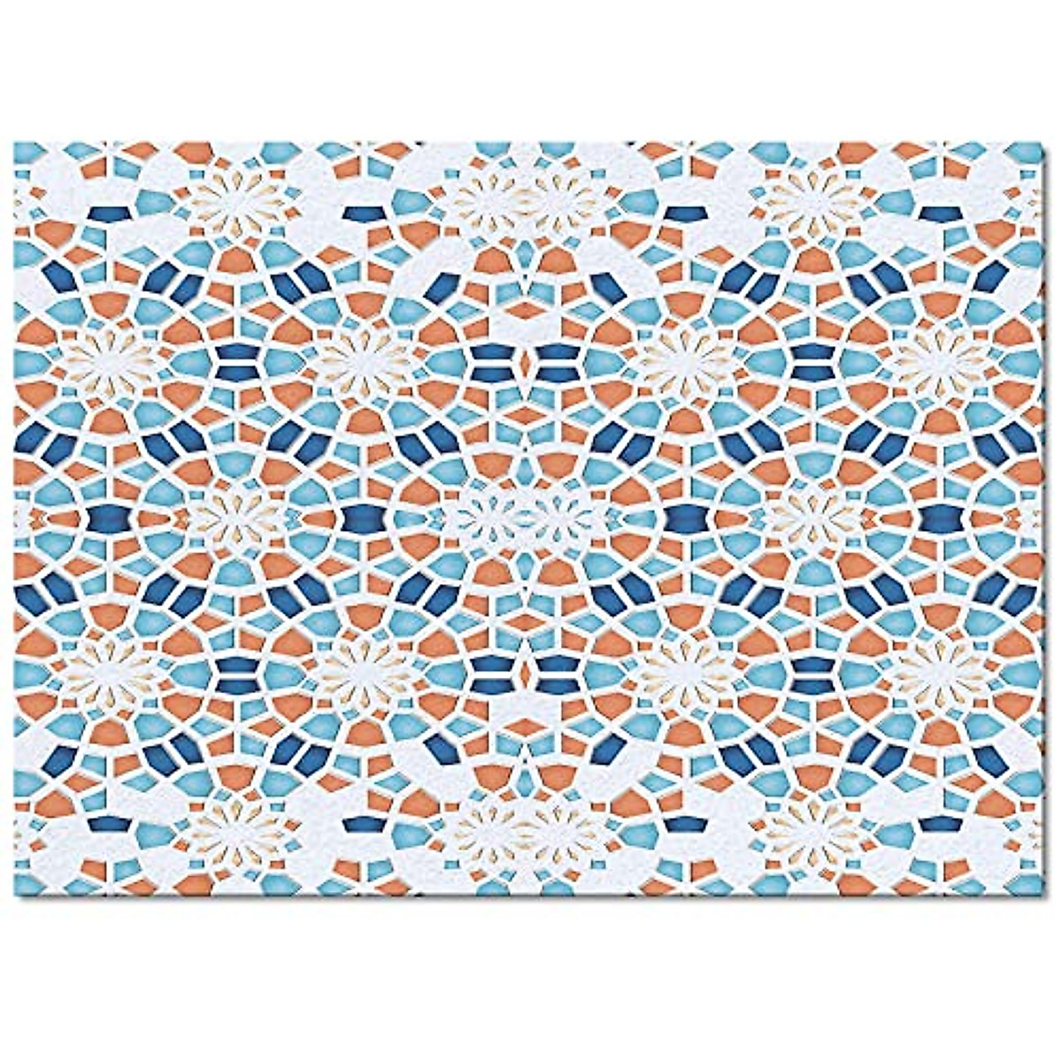 Geometry Area Rug2'7''x 5', Modern Outdoor Living Room Bedroom Area+Rug Carpet, Kitchen Rug Bath Mat Front Porch Floor Doormat Runner Rugs, Traditional Chinese Tile Abstract Minimalist Circle