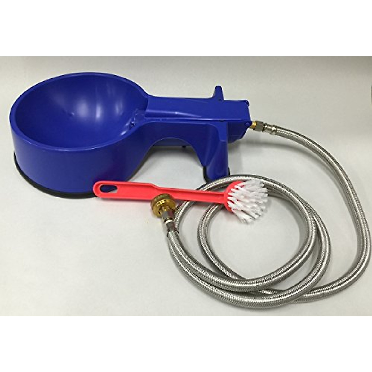 The Easy-Clean Auto-Fill Water Bowl with (5-Foot) Long Stainless Steel Hose, 32 ounces,Blue