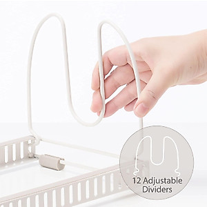 Better Things Home 12+ Expandable Pan and Pot Lid Organizer Rack for Cabinet, Pot Lid Holder Pot Organizers Inside Cabinet, Pots and Pans Organizer Under Cabinet (Off White, LID ORGANIZER)