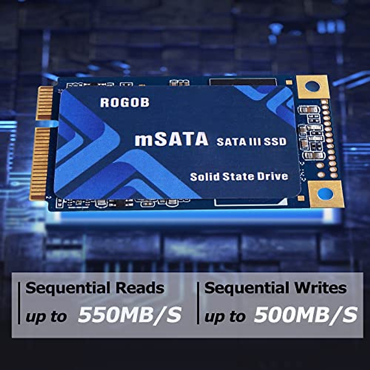 ROGOB 256GB mSATA SSD SATA III 6Gb/s Small Form Internal Solid State Drive Mini Hard Disk for Ultrabook Desktop PC Laptop (30 x 50mm)