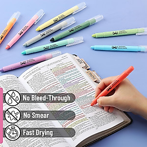 Mr. Pen- Bible Gel Highlighters and Fineliner Pens No Bleed, Pastel Colors, 18 Pcs, Bible Journaling Kit, Bible Highlighters and Pens No Bleed, Bible Pens, Gel Highlighters, No Bleed Highlighters.