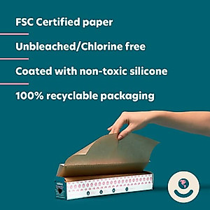for good: Parchment Paper, 24 Half Sheets – Pre-Cut Brown Natural Baking Paper – Unbleached FSC Certified – Non-Toxic, Chlorine Free, Non-Stick Silicone-Coated Oven-Safe Paper