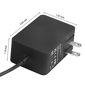 Surface 3 Charger 13W 5.2V 2.5A AC Power Adapter Charger Cord Replacement for Microsoft Surface 3, Model 1623 1624 1645 Tablet with USB Charging Port 4.9Ft Cable-1.5m(Not Compatible Surface Pro 3)