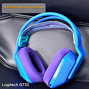 G733 Earpads - defean Replacement Ear Cushion Cover Compatible with Logitech G733 G 733 Lightspeed Wireless Gaming Headset,Ear Pads with Durable Mesh Fabric, Comfort Noise Isolation Foam (Purple)