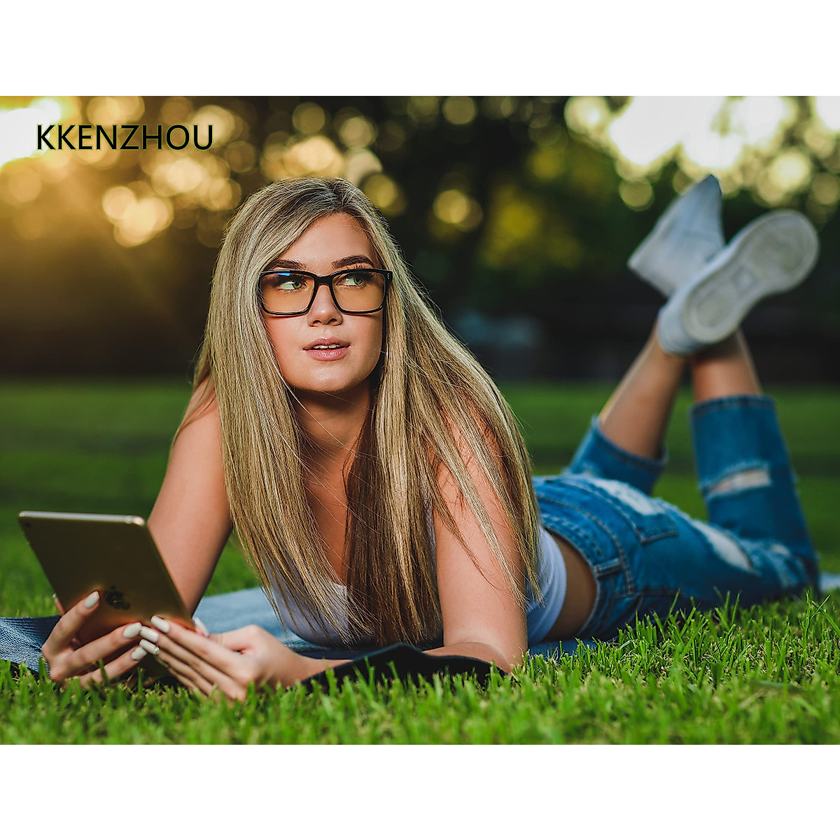 K KENZHOU Blue Light Blocking Glasses/Computer/Gaming/TV/Phones Glasses with Spring Hinges, Anti Eyestrain & UV Glare, Ease Dry Eye, Headache, Blurry Vision, for Men & Women (2 Pack)