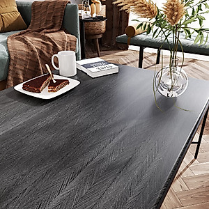 YENHOME 118"X30" Black Contact Paper Wood Contact Paper for Countertops Cabinets and Drawers Dark Wood Look Contact Paper Peel and Stick Wallpaper Removable Wood Wallpaper for Bedroom Kitchen Counter