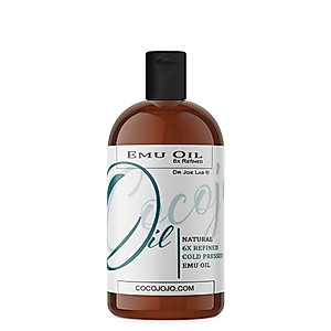 cocojojo Emu Oil - Pure Australian Rendered Natural Deodorized Unscented Bulk Creamy Carrier Oil - 16 oz 1 LB - Hair Face Body Skin Hair Nails Cuticles 6 Times Refined - Packaging May Vary
