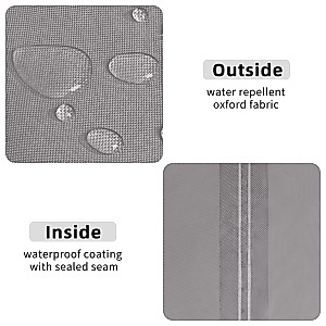 Easy-Going Square Patio Ottoman Cover, Waterproof Outdoor Ottoman Cover, Fade Resistant Patio Side Table Cover, Durable Outdoor Furniture Covers with Sealed Seam (28"x28"x17", Grey)