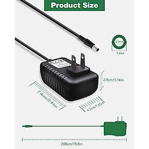 JOVNO 9V 2A Adapter for Schwinn 430 420 270 240 A10 A20 A40 Bike Exercise Elliptical Recumbent Upright Trainer, Crosley Cruiser Portable Turntable Record Player CR8005A I II III Series