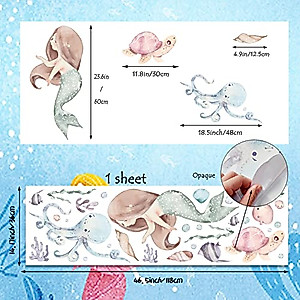Dreamy Ocean Wall Stickers Sweet Pastel Mermaid Wall Decals Mermaid Themed Girls Rooms Baby Nursery Decor Marine Baby Room Wall Decor