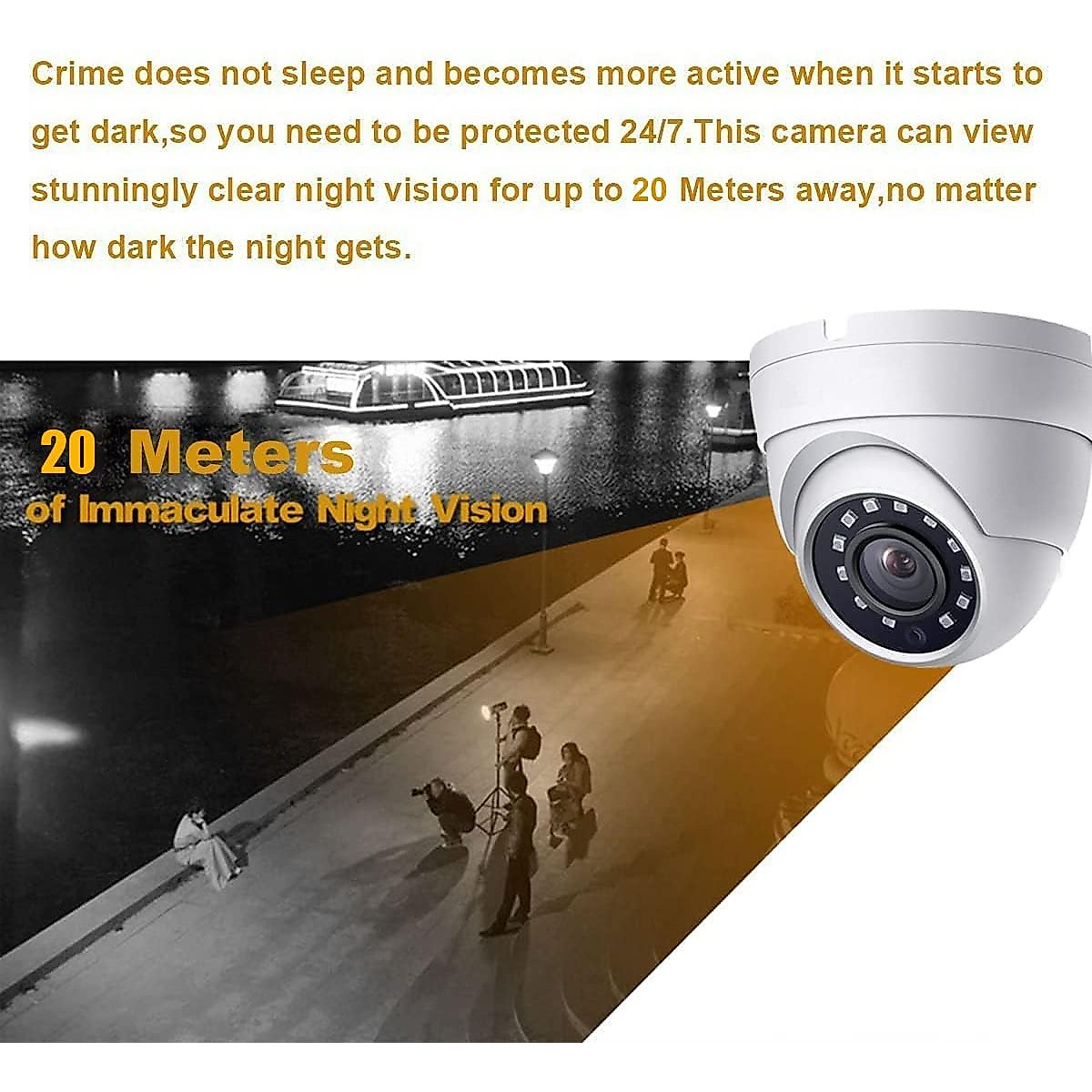5MP Analog Coax Dome TVI CVI CCTV Surveillance Security Camera, 2.8mm 100° Wide Viewing Angle, 65ft IR Night Vision, Outdoor, Full Metal Housing, ONLY Compatible with 5MP and 8MP DVR
