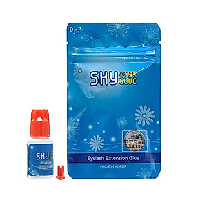 Sky Glue 2 Bottles Long Retention Eyelash Extensions Glue Sky S+ 5ml Professional Black Eyelash Extension Adhesive 1-2s Fast Drying 6-8 Weeks Lasting time by KBS with 2 Eyepatches (TwoTwo Pack)