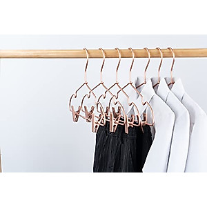 Koobay Clothes Hangers for Baby Metal Hangers with Adjustable Clips, 10PACK, Heavy-Duty and Space-Saving for Pants,Skirts, Coat, Dress (10)