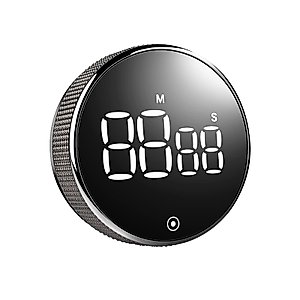 Gvtufeil Cooking Timer, Digital Kitchen Timer with LED Digital Display Visual Rotary Magnetic Countdown Countup Timer for Cooking Baking Studying Teaching, Easy for Seniors and Kids to Use