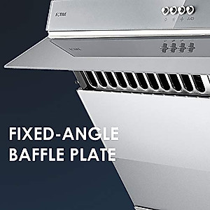 FOTILE JQG7502.G 30" Range Hood Unique Side-Draft Design for Under Cabinet or Wall Mount Modern Kitchen Vent Hood Powerful Motor LED Lights Mechanical Buttons Cooktop Bundle (1. Silver Gray)
