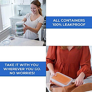 Shazo HUGE SET - 54 PCS - Food Storage Containers w/Airtight Lids (21 contianers + 21 Lids) w/6 Mini Containers, Leak Proof Lunch/Bento Box - BPA Free Freezer Safe - Plastic Storage Container Set