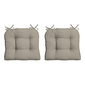 Arden Selections earthFIBER Outdoor Rocking Chair Cushion, 2 Pack, 20 x 18, Rain-Proof, Fade Resistant, Tufted Plush Cushion for Rocking and Wicker Chairs 20 x 18, Sandbar Taupe Texture