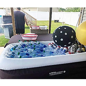 Inflatable Serving Bars Ice Buffet Salad Serving Trays Food Drink Holder Cooler Containers Indoor Outdoor BBQ Picnic Pool Party Supplies Cooler Drain Plug，Ice Tray Food Drink Containers for Summer Par