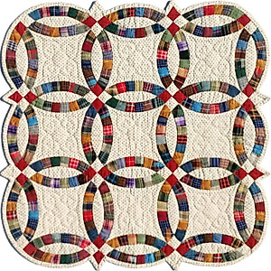 HONEYSEW Arcs & Fans Quilt Circle Cutter Ruler Multifunctional Arc Cutting Patchwork Ruler,Acrylic Quilters Ruler with Double Colored Lines for Cutting Cloth Ruler Template Sewing Crafts