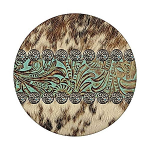 boho cowgirl fashion cowboy print western country teal green PopSockets PopGrip: Swappable Grip for Phones & Tablets