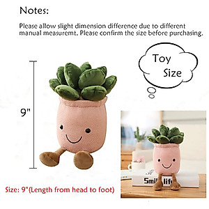 AUCOOMA Succulent Plants Stuffed Toy for Kids, Soft Simulation Potted Plush Toy Doll