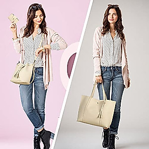 kookoomia Handbags for Women Fashion Shoulder Bags Women Casual Tote Tassel Satchel Hobo Bags Purse Set 3pcs