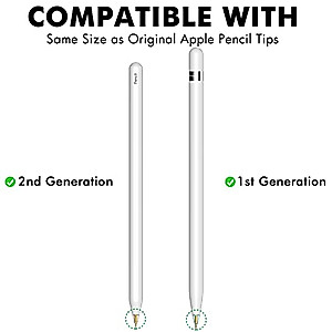 NIUTRENDZ 4 Pack Replacement Tips for Apple Pencil 2nd Generation and 1st Generation Fine Point Metal Tip, Wear-Resistant & Precise Control (1.95mm, Clear + Pink + Blue + Grey)