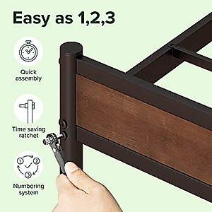 ZINUS Roman Bamboo and Metal Platform Bed Frame, No Box Spring Needed, Easy Assembly, Twin