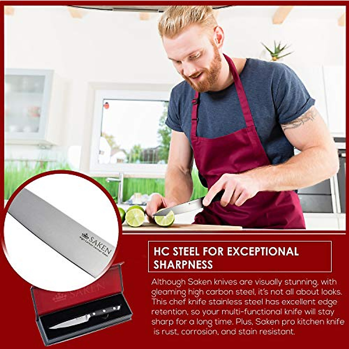 SAKEN 4.5-Inch Paring Knife - High-Carbon German Steel Kitchen Utility Knife with Wooden Handle in Dark Wood Finish - Multipurpose Kitchen Knife Mincing, Slicing, Chopping, and General Cutting Work