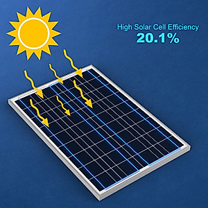 100W 12V Poly Solar Panel with PV Connectors for 12 Volt Battery Charging RV, Boat, Off Grid (Panel Only,1 Pack)