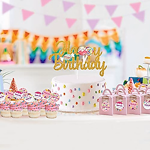 80 Candy Themed Thank You Stickers, Candyland Birthday Party Favor Label Decorations (2 Inch)