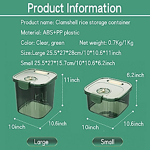 Rice Bucket,Airtight Rice Storage containers,Highly Transparent Rice Storage Container,Large Capacity Grain Storage Container,Stackable Rice Container,Good for Rice,Beans,Oatmeal
